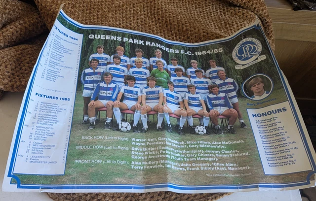RARE ORIGINAL GUINNESS QPR Fixture Squad Poster Advertising VINTAGE ...