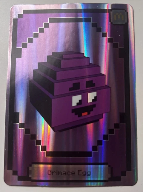 GENUINE 2025 MCDONALD'S Minecraft Happy Meal Grimace Egg Unused Code ...