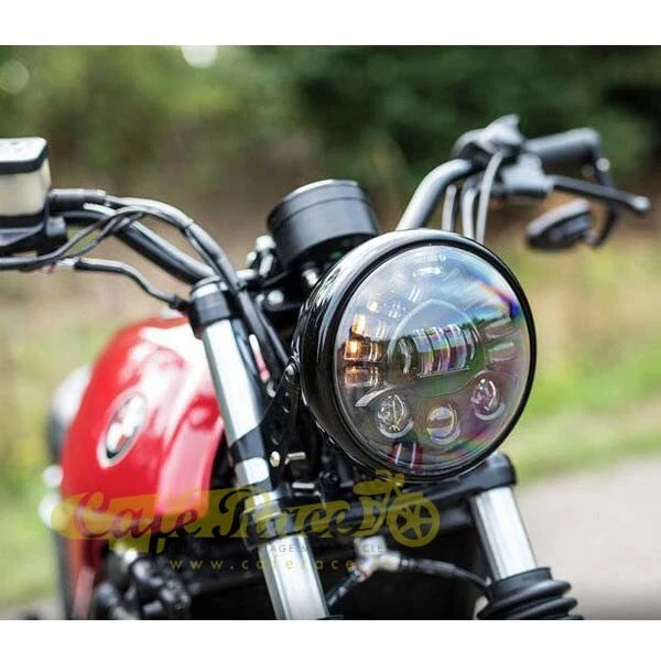 195MM FULL LED Diameter Black Headlight Built-in Arrows Universal £161. ...