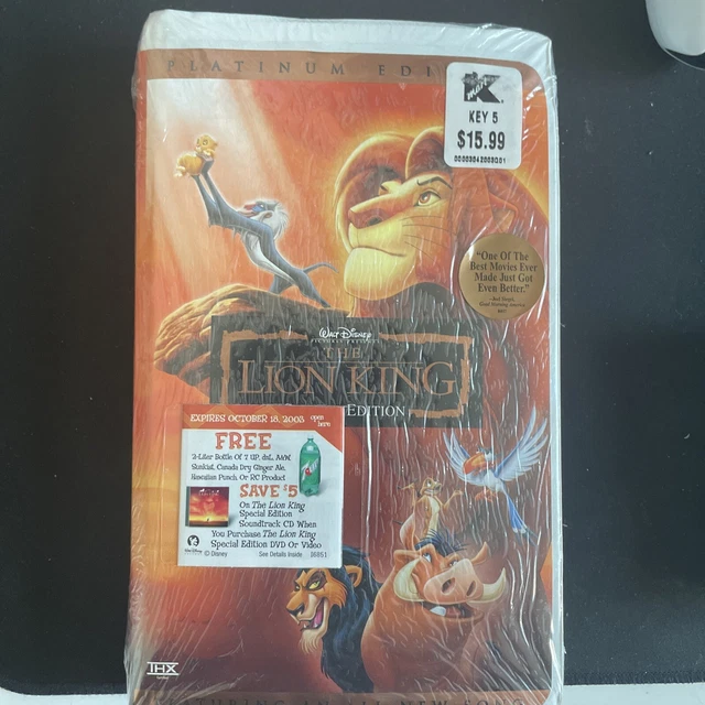 THE LION KING Platinum Edition VHS Sealed*Rare Kmart Label And Coupon ...