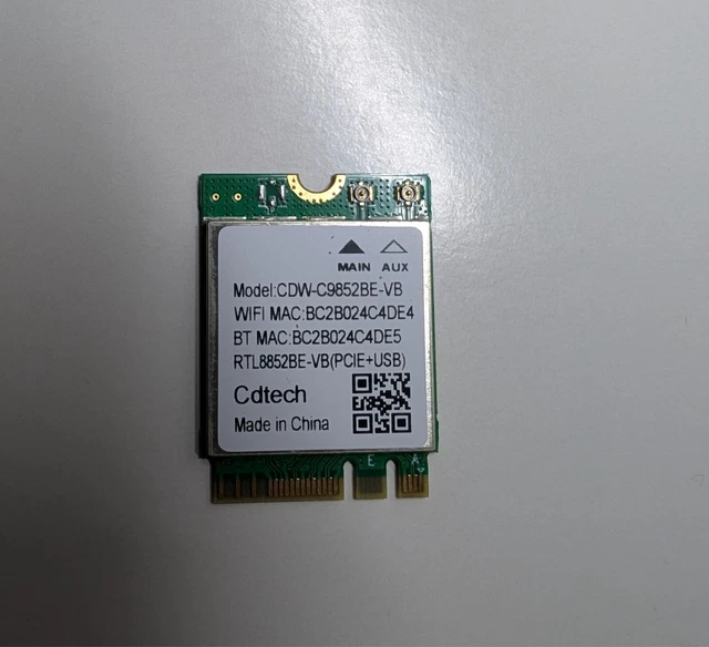 WI-FI 6 MODULE CDW-C9852BE Realtek RTL8852BE NGFF M.2 2230 WiFi Card 2 ...