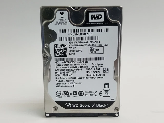 WESTERN DIGITAL WD Negro WD5000BPKT 500GB 2.5IN SATA II Disco Duro EUR ...