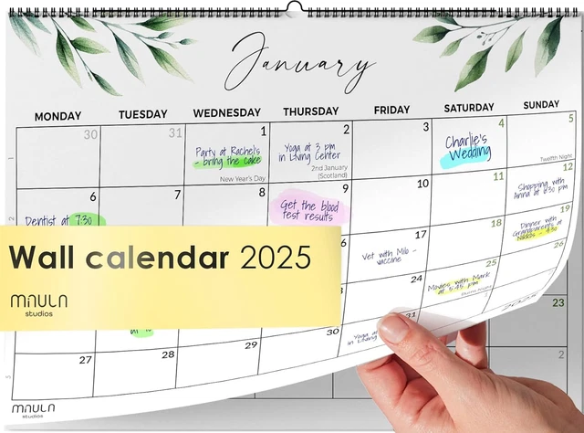 2025 CALENDAR FAMILY - Wall Calendar 2025 - Family Planner 2025 with 5 ...