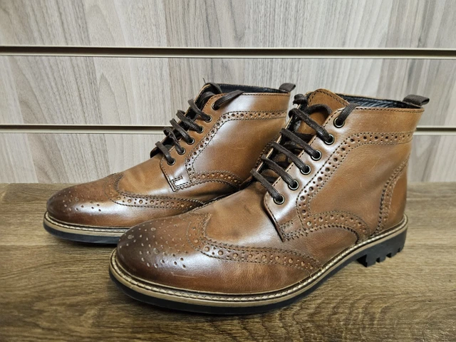 CLARKS BATCOMBE LORD Boots Mens Designer Soft Leather Tan Brogue Uk 7 G ...
