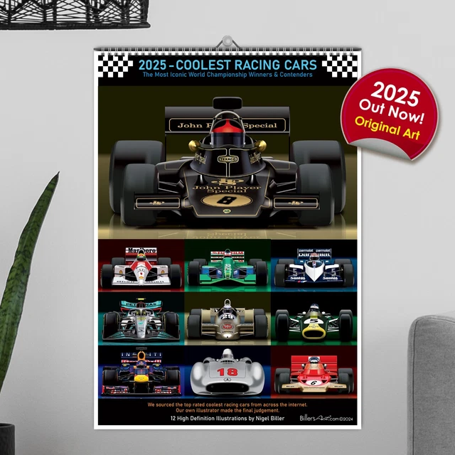FORMULA 1 COOLEST Cars 2025 12 month Race Calendar £25.00 - PicClick UK