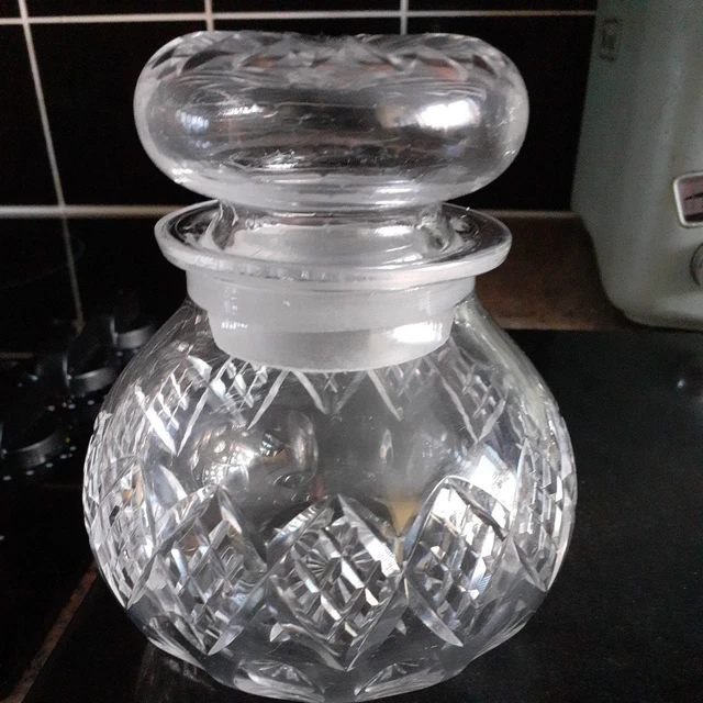 VINTAGE HAND CUT Lead Crystal Lidded Bon Bon jar 5 inch tall £10.79 ...