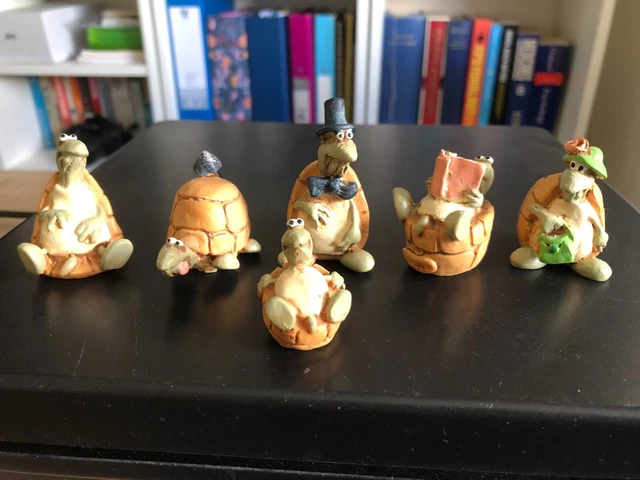 VINTAGE PAOLO CHIARI 6 Resin Tortoises Small Figures Various Poses ...