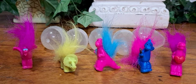 VINTAGE TROLL DINOSAUR Pencil Topper Lot Gumball Vending Machine ...