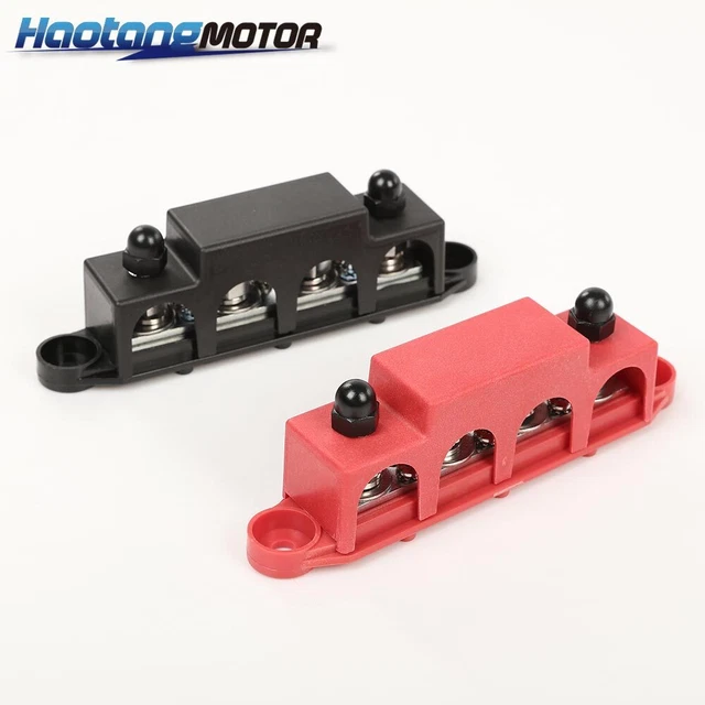 12V 250A 4 Post Busbar Bus Bar Power Distribution Block W/ Cover 5/16 ...