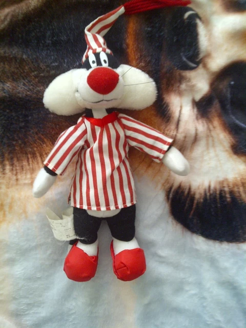 VINTAGE WARNER BROS Sylvester The Cat Pyjamas Looney Tunes Plush Soft ...