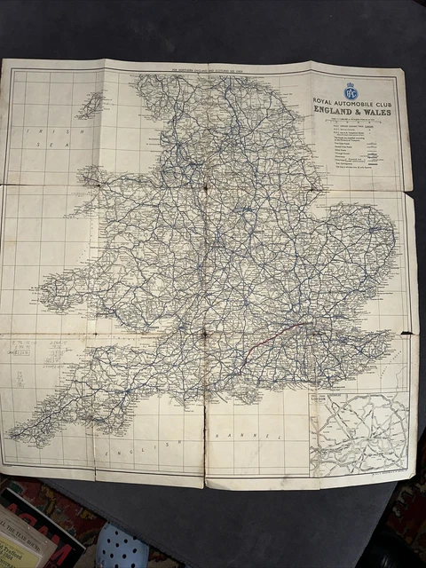 VINTAGE RAC ROYAL Automobile Club England Wales Map $8.01 - PicClick CA