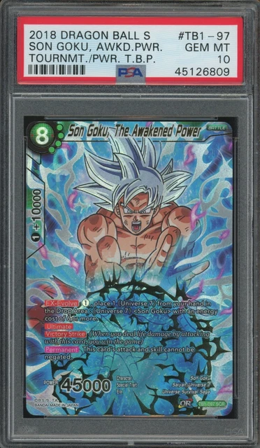 DRAGON BALL SUPER DBS Son Goku, The Awakened Power TB1-097 SCR PSA 6 EUR 287,68 - PicClick FR