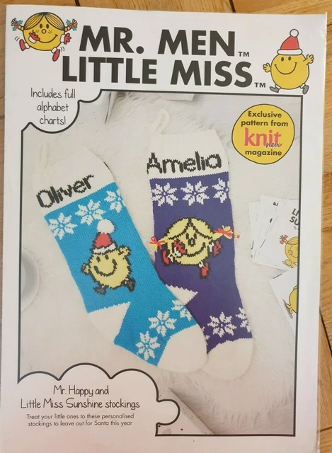MR MEN & LITTLE MISS Knitting Pattern Mr Happy & Little Miss Sunshine ...