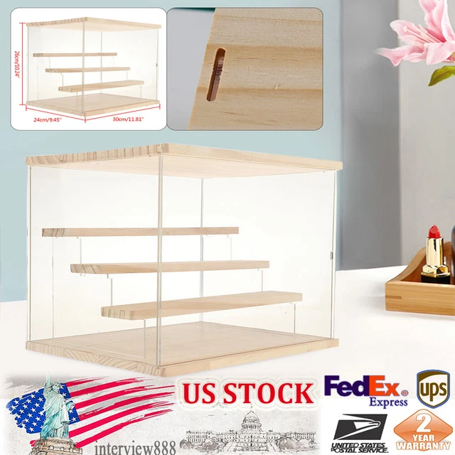 CLEAR ACRYLIC DISPLAY Case Countertop Box Organizer Stand Dustproof ...