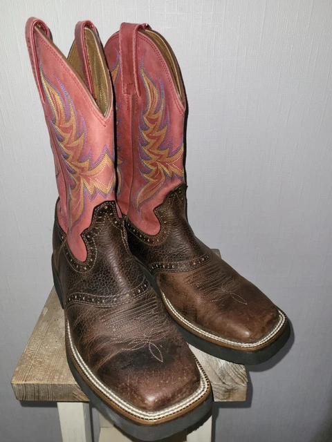 JUSTIN USA CANTER cowboy boots,with tekno crepe soles,size 9 uk,brown ...