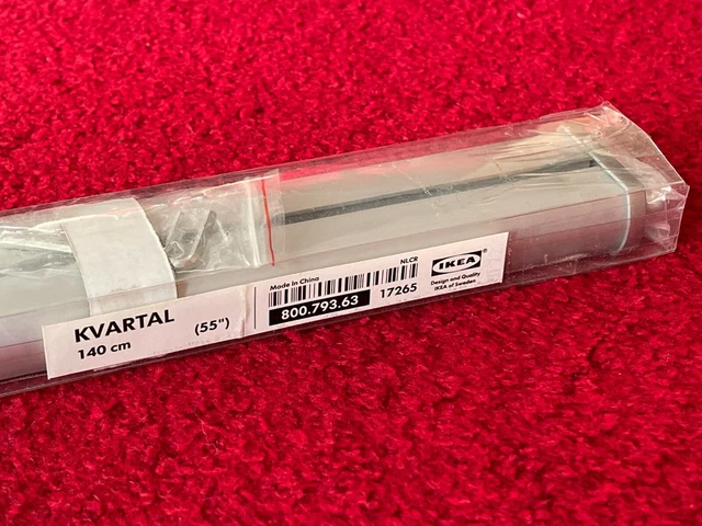NEW IKEA KVARTAL Triple track curtain rail pole aluminium 140 cm 55 ...