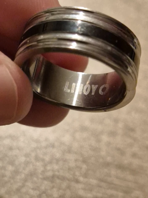 LINOY BLACK BAND Stainless Steel Men's Ring £16.15 - PicClick UK