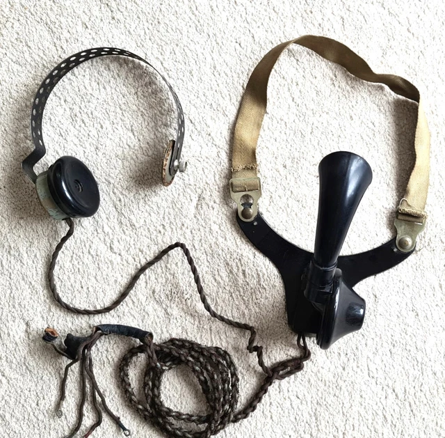 WW2 RAF MAP Plotters Microphone and Headphone Set - Vintage Rare find £ ...