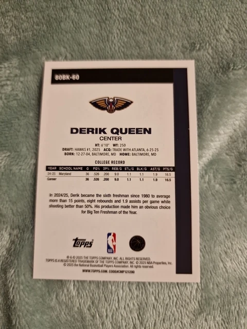 TOPPS NBA 2025/26 Derik Queen 45th Anniversary- 80BK-60 £1.16 - PicClick UK