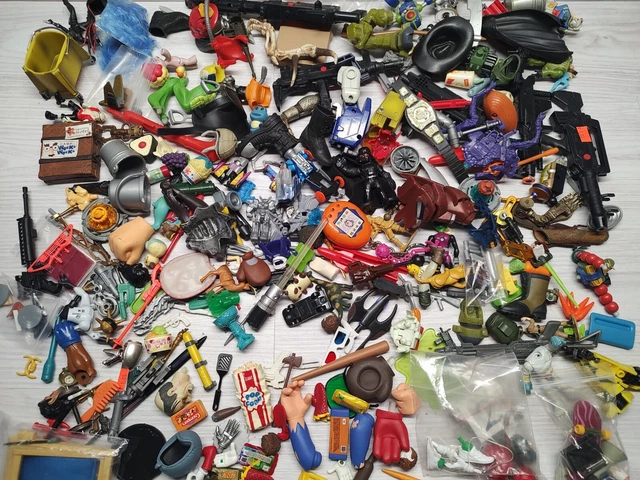 80S 90S Y2K Bulk Action Figure Toy Accessory Weapons Lot Bottom Of Bin ...