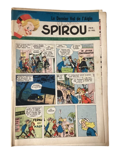 ANCIENNE REVUE SPIROU Vintage Bande Dessinée Livre Pas Lucky Luke Astérix 1952 EUR 4,00 ...