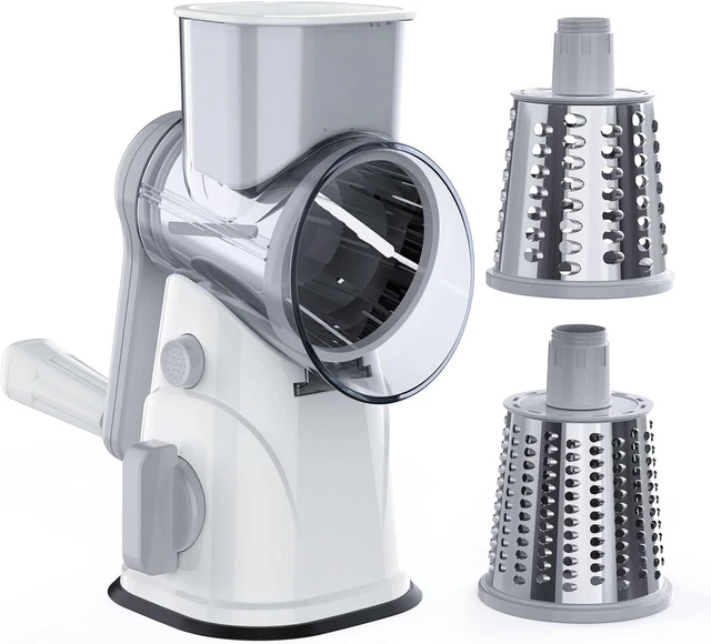 ROTARY FOOD SLICER Chopper Cheese Grater Fruit Vegetable Shredder ...