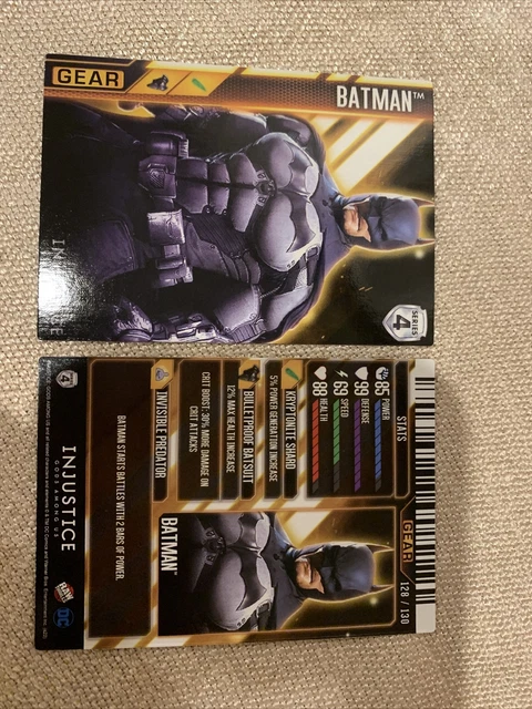 NEW DC INJUSTICE Arcade Game Series 4 BATMAN GEAR Card #128 Standard ...