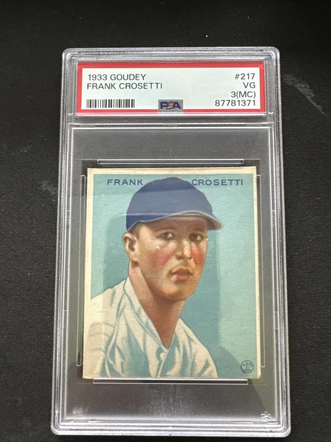 CARTA 1933 GOUDEY Frank Crosetti New York Yankees #217 PSA 3 EUR 56,80 ...