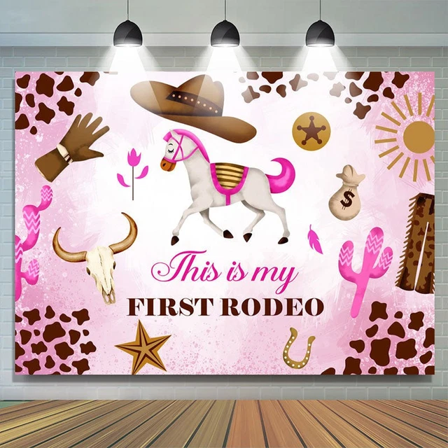MY FIRST RODEO Cowgirl Horse 1st Birthday Backdrop $36.00 - PicClick AU