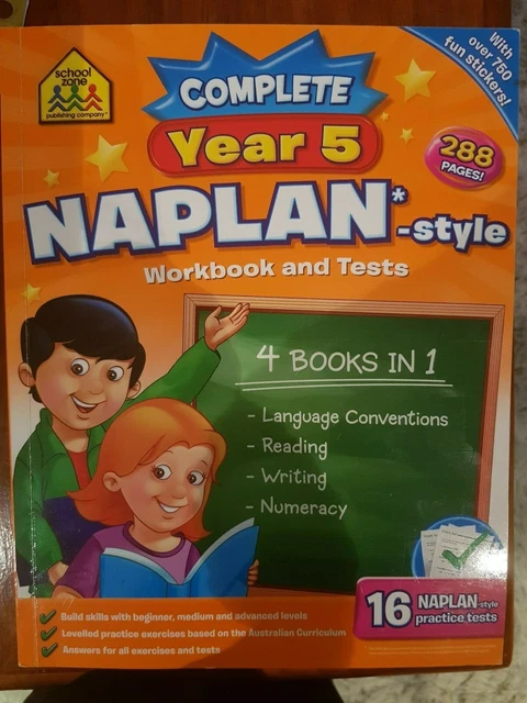 COMPLETE YEAR 5 Naplan Style Workbook and Tests - School Zone $10.00 ...