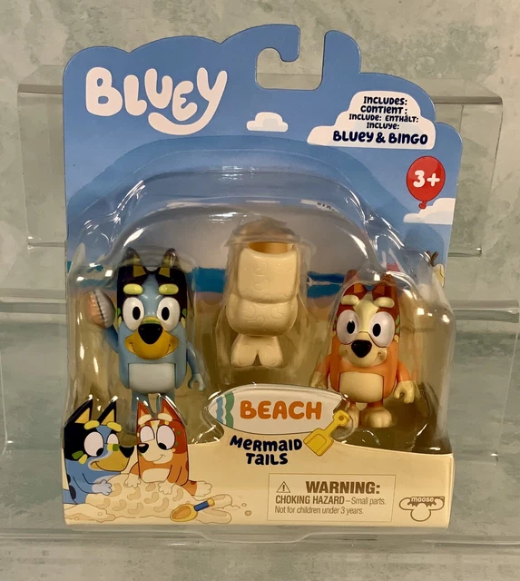 BLUEY BEACH MERMAID Tails 2.5" Figure Collection Bluey & Bingo Figures ...