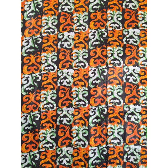 STOFF AFRIKANISCHES KENTE Wachs weiß rot Schriftrolle auf schwarzer ...