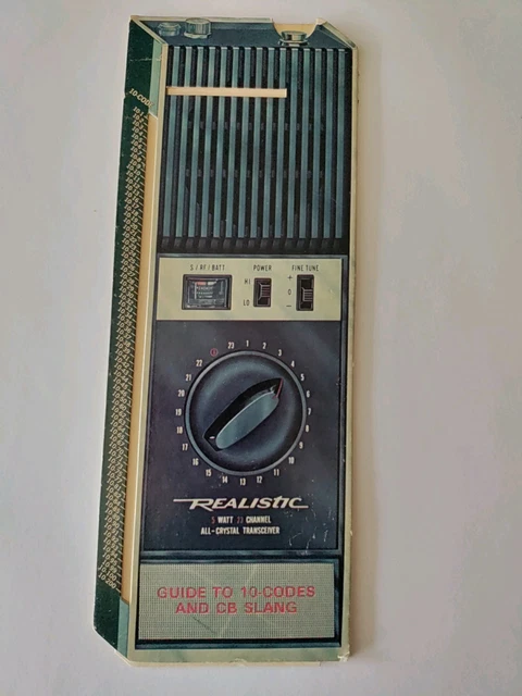 VINTAGE REALISTIC CB Radio Manual with Guide to 10-Codes and CB Slang £ ...