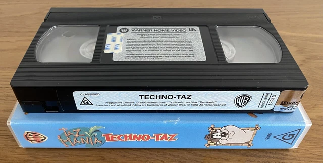 TAZ-MANIA VHS TECHNO-TAZ Cartoon Anime Tasmanian Devil Warner Video ...