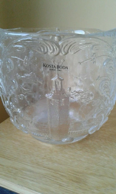 KJELL ENGMAN Kosta Boda Swedish Glass Bowl Rhapsody Dancing Couple frosted £30.00 - PicClick UK