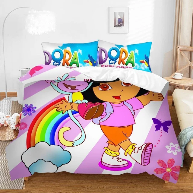 3D DORA THE Explorer Bedding Set Quilt Duvet Cover Pillowcase Single ...