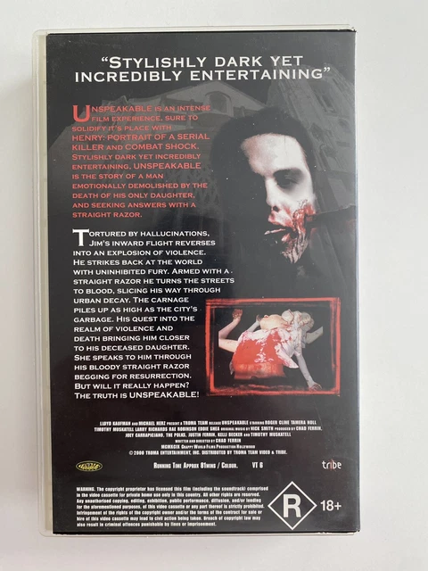 UNSPEAKABLE [VHS] TROMA Video Big Box Ex-Rental Tape Horror 2000 Chad ...
