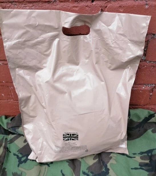 BRITISH ARMY 24 Hr Field RATION PACK Menu #7 Sealed Bag Veggie all day ...