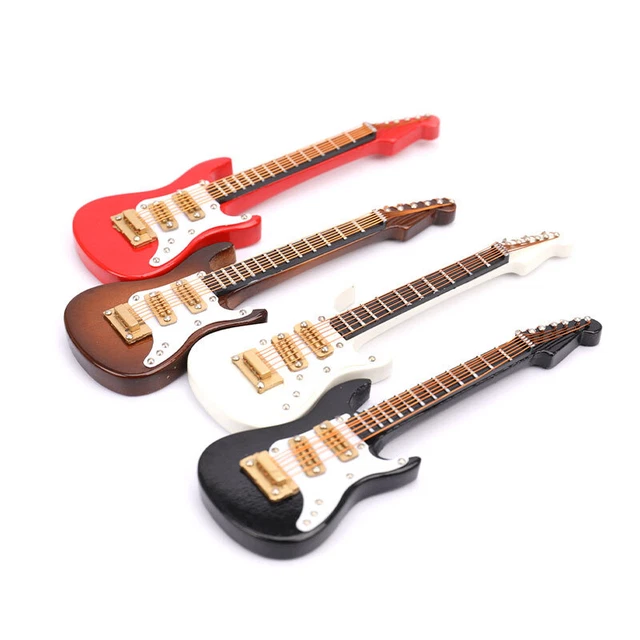 MINI ELECTRIC GUITAR Model Decoration Musical Instruments with Case and ...