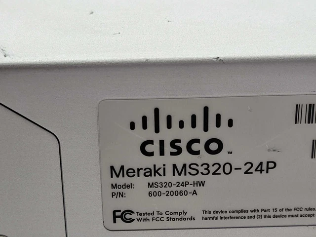 CISCO MERAKI MS320-24P-HW 24-Port Gigabit PoE+ Switch w/ 2x PSU _ $70.00 - PicClick CA
