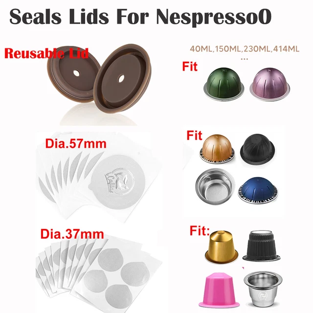 ALUMINUM FOIL SEALS Lid Sticker For Nespresso Vertuoline ...