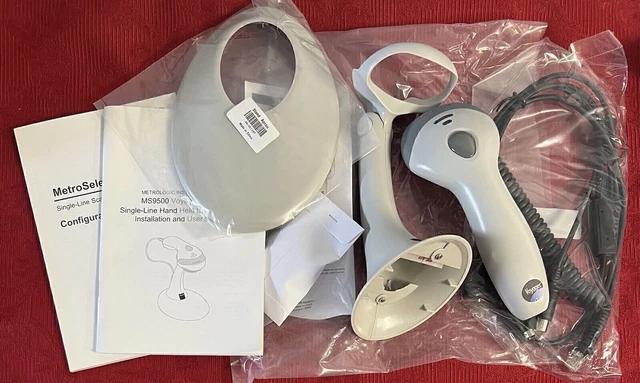 METROLOGIC MS9540 VOYAGER Barcode Scanner With Stand, Manual & Cable ...