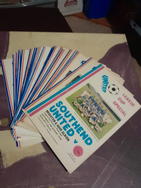 SOUTHEND UNITED HOME Football Programmes x 26 1976/1977 All Listed £17. ...