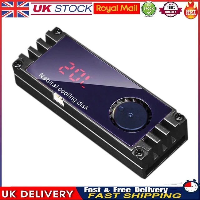 DIGITAL TEMPERATURE DISPLAY M.2 SSD Heatsink Cooler with Turbo Fan ...