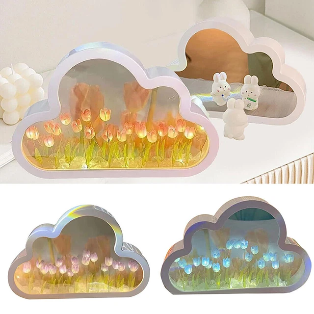 CLOUD TULIP NIGHT Light DIY Material Pack Handmade Mirror Flower Lamp ...