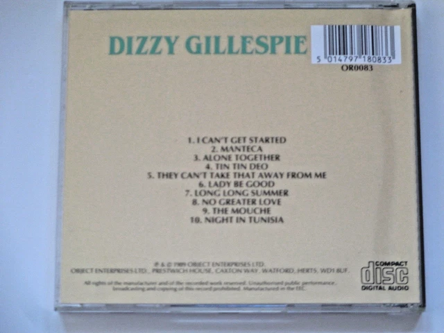ALBUM CD DIZZY Gillespie Lady Be Good 1989 EUR 8,50 - PicClick FR