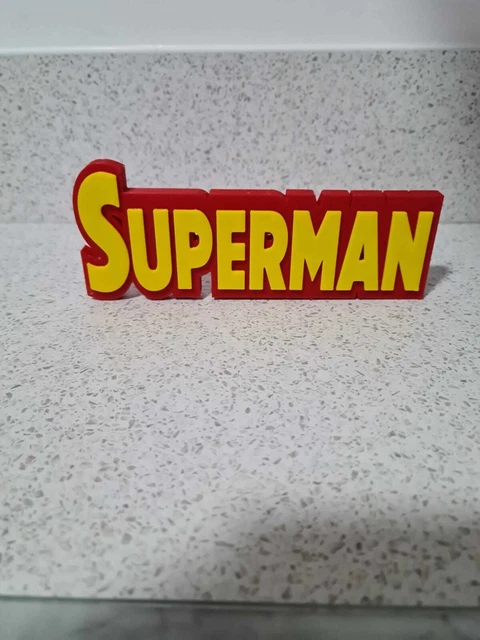 SUPERMAN ORNAMENTAL RETRO Display Collectible Logo Text Memorabilia ...