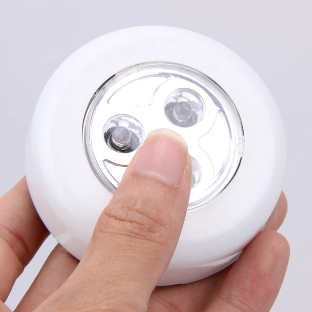 3 LED BATTERY Powered Stick Tap Touch Lamp Light Wall Kitchen Closet ...