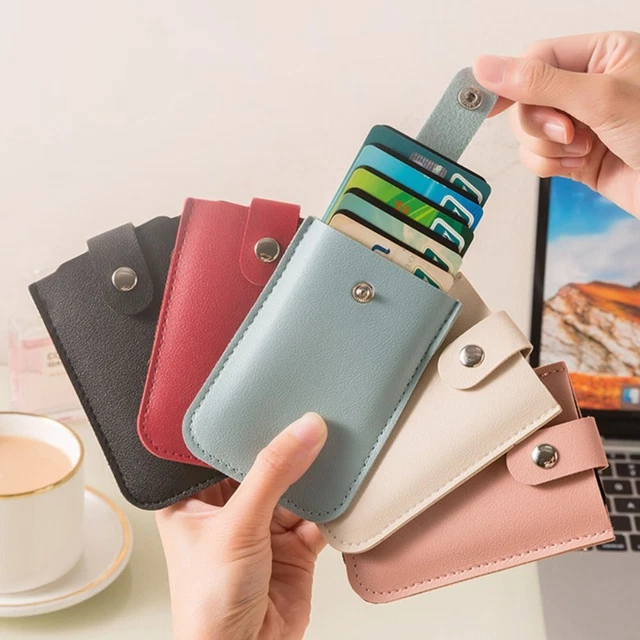 PULL-OUT TYPE ID Card Holder 5 Card Pockets PU Leather Purses Women £3. ...