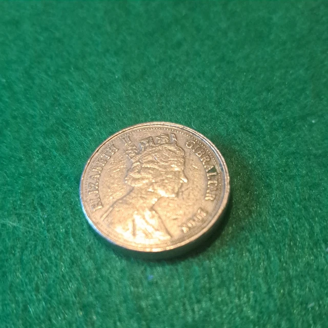 2008 GIBRALTAR ELIZABETH II £ 1 Pound Neanderthal Skull Coin Circulated ...